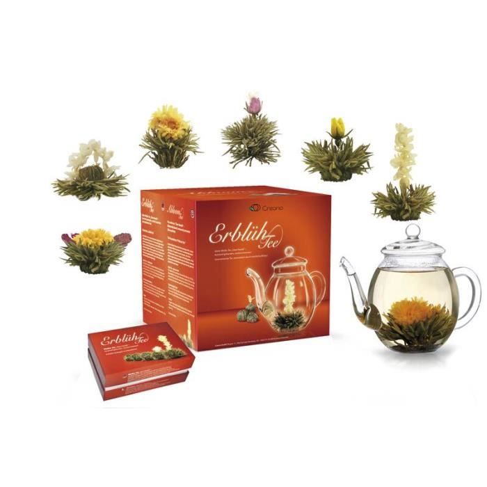 Lot 6 Fleurs de Thé blanc + Théière - Achat / Vente thé Lot 6 Fleurs de ...