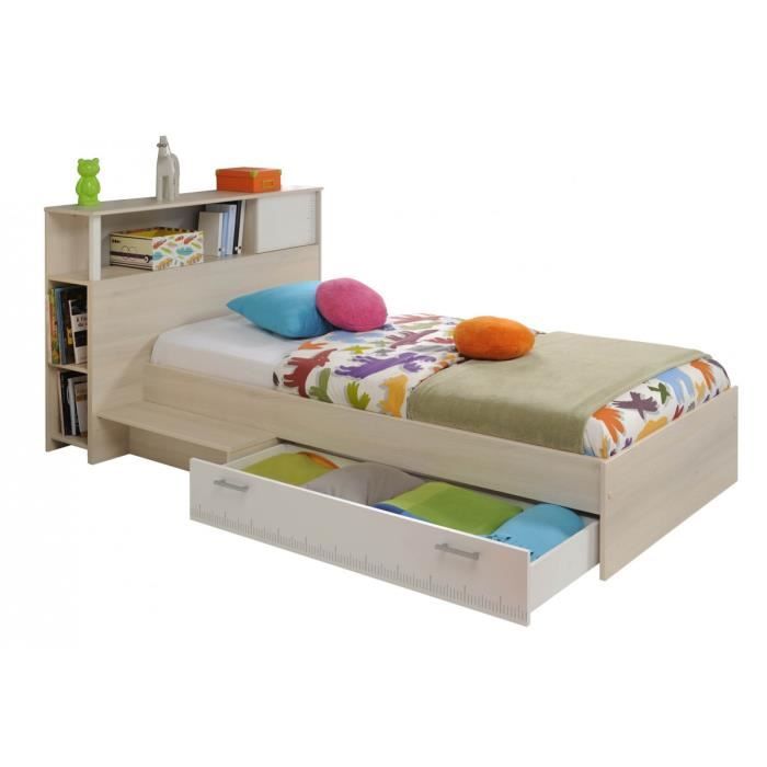 Willy - Lit 90x190cm avec tiroir + Tête de Lit Beige - Achat / Vente ... Willy - Lit 90x190cm avec tiroir + Tête de Lit Beige - Achat / Vente ...
