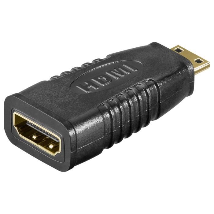 Raccord HDMI fiche A femelle vers fiche micro C Mâ câble connectique prix pas cher Cdiscount