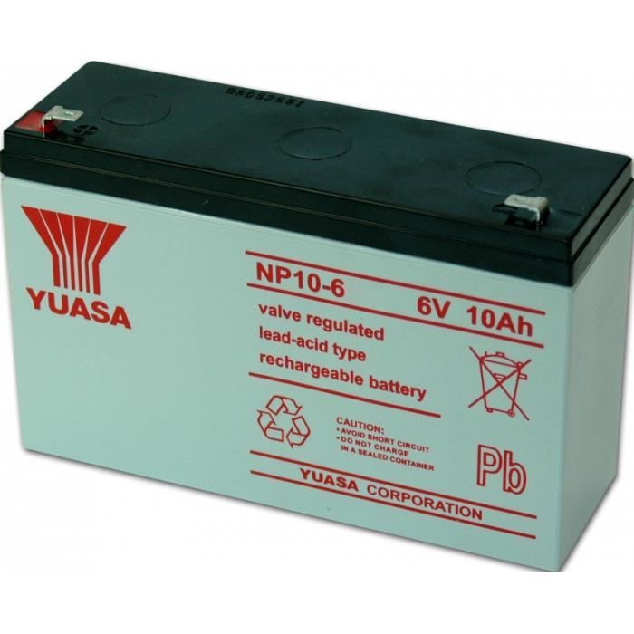 Batterie Plomb Yuasa 6V 10Ah NP10-6 - Achat / Vente batterie domotique ...