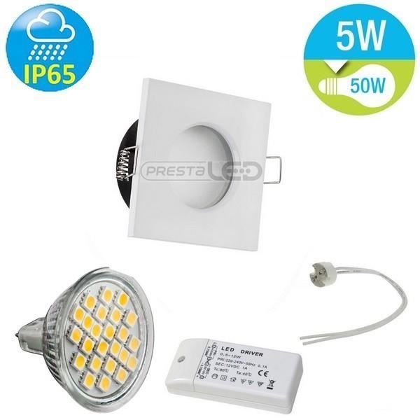 Spot Encastrable Carre Fixe Blanc Led Etanche Ip65 Achat Vente Spot