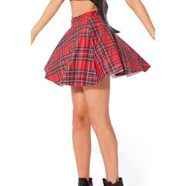 Jupe Courte Imprimée Tartan écossais Noir Achat Vente Jupe