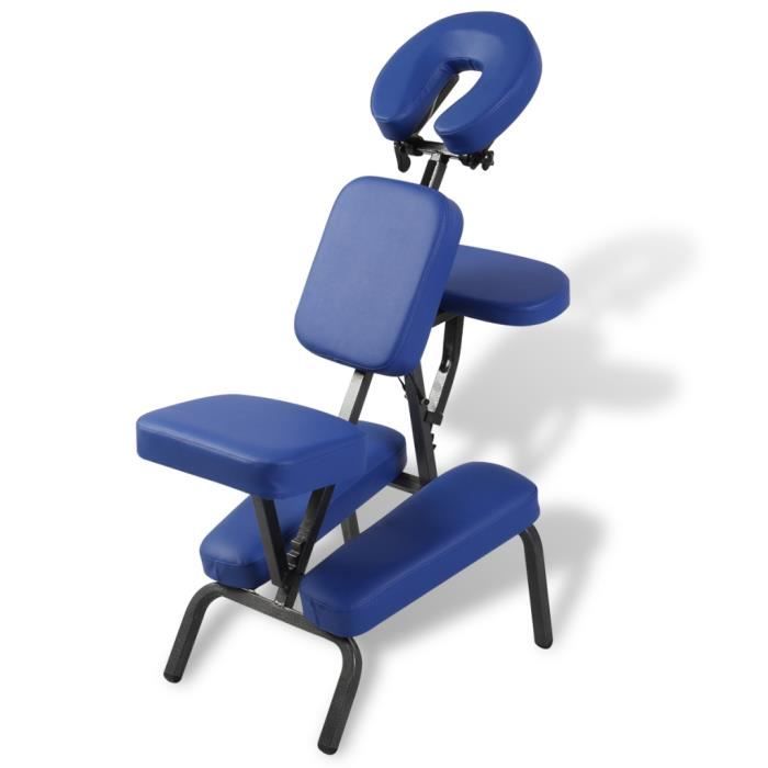 Chaise De Massage Pliante Et Portable Bleu Achat Vente Table De