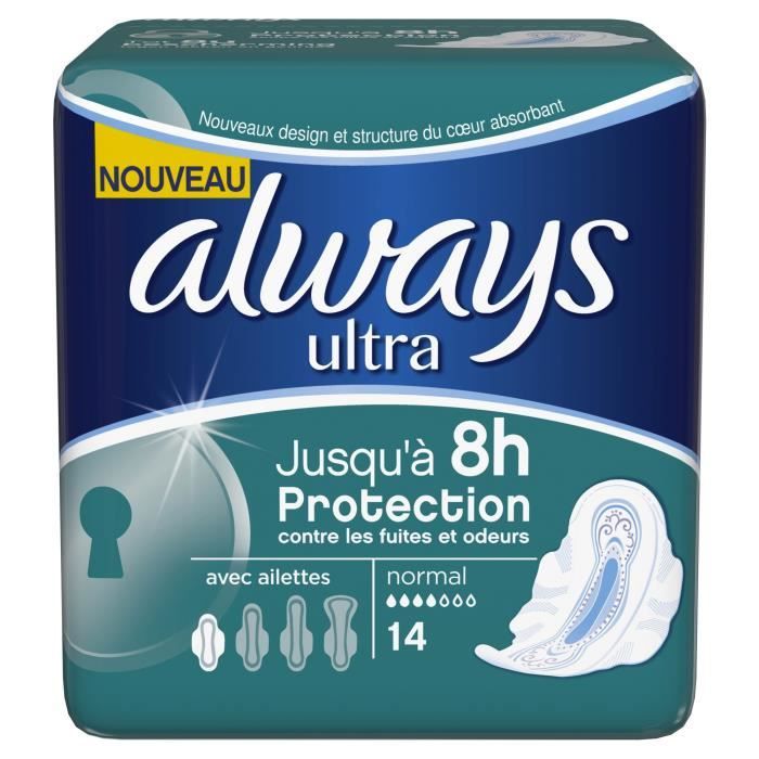 Always Ultra normal plus Serviette hygiénique avec ailettes x14 - Achat ...