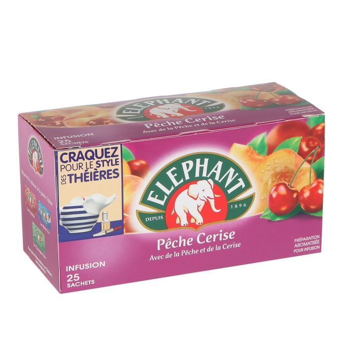 ELEPHANT Infusions Pêche Cerise 25 Sachets - Achat / Vente infusion ...