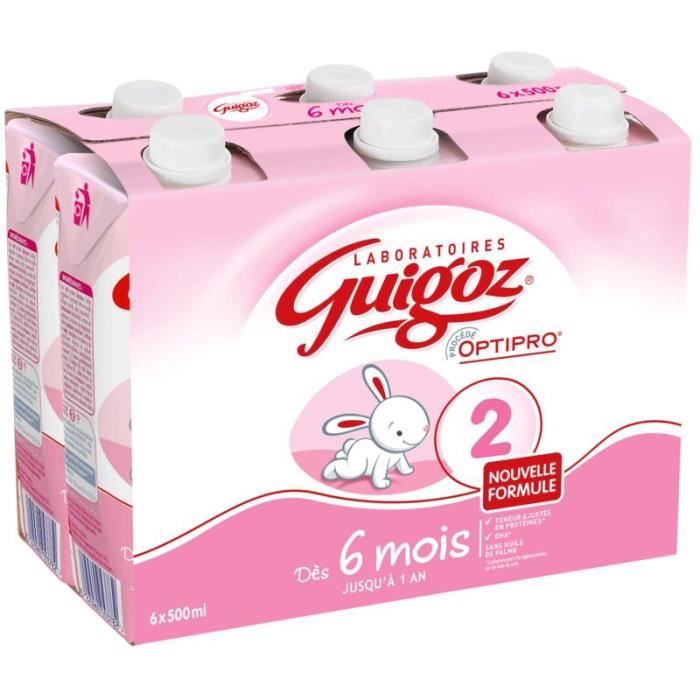 GUIGOZ Omega 3 Brique de lait 2ème âge - 6x500 ml - De 6 à 12 mois ...