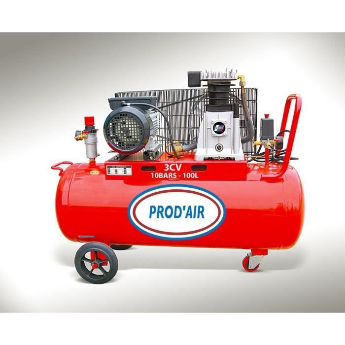 PROD'AIR Compresseur d'air fonte 100L 3CV bicylindre 230V - Achat ...