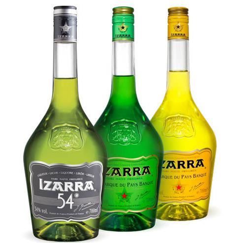 les 3 Izarra verte 40°,jaune 40°, verte 54° 70cl - Achat / Vente ...