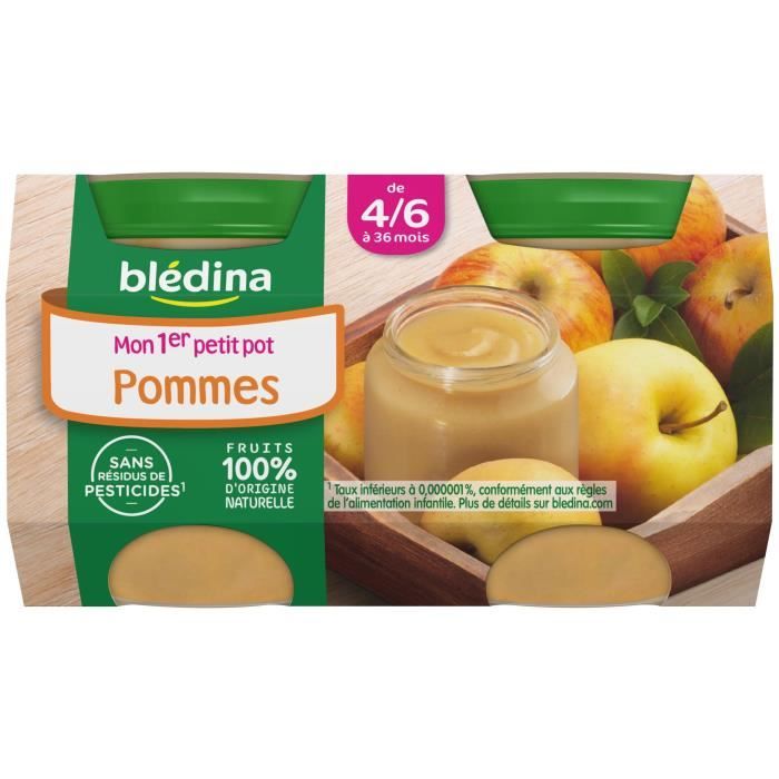 BLEDINA mon 1er petit pot Pomme - 2x130 g - Dès 4/6 mois - Achat ...