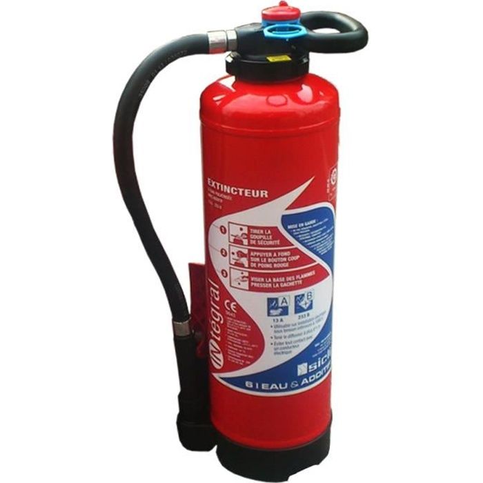 Extincteurs à eau + additif, 6 Litres, Dimensions : 550 x 280 x 165 mm ...