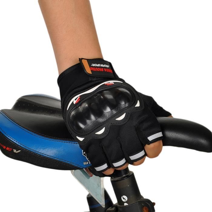 Gant de Cyclisme Homme Sport Mitaine Demi-Doigt Noir pour Fitness Vélo ...
