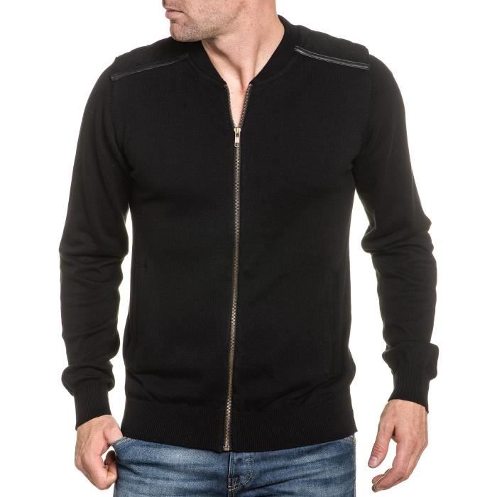 Gilet homme noir zippé avec poches Noir - Achat / Vente gilet ...