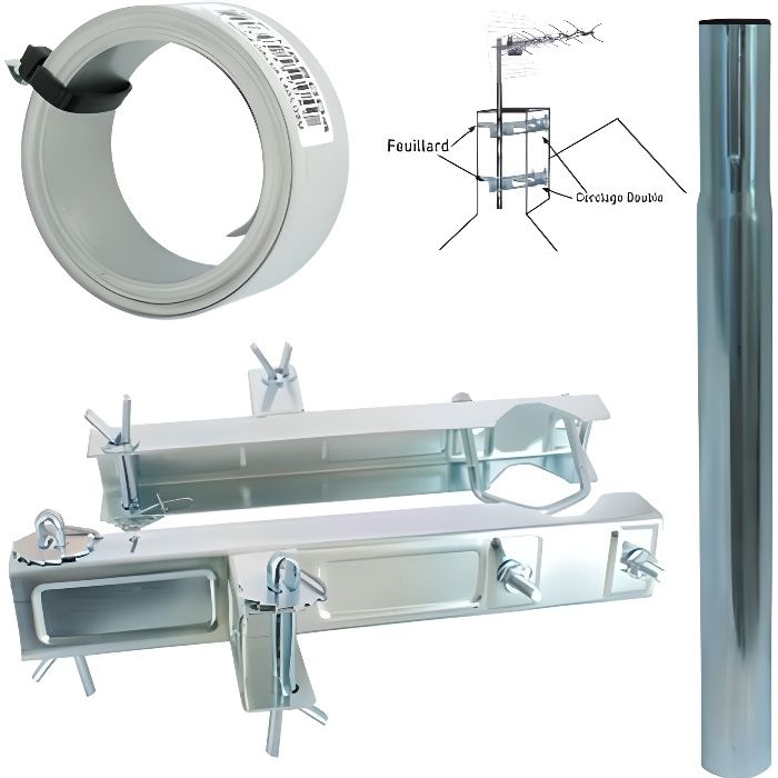 SEDEA kit fixation cheminée antenne TV TNT - spécial bord de mer ...