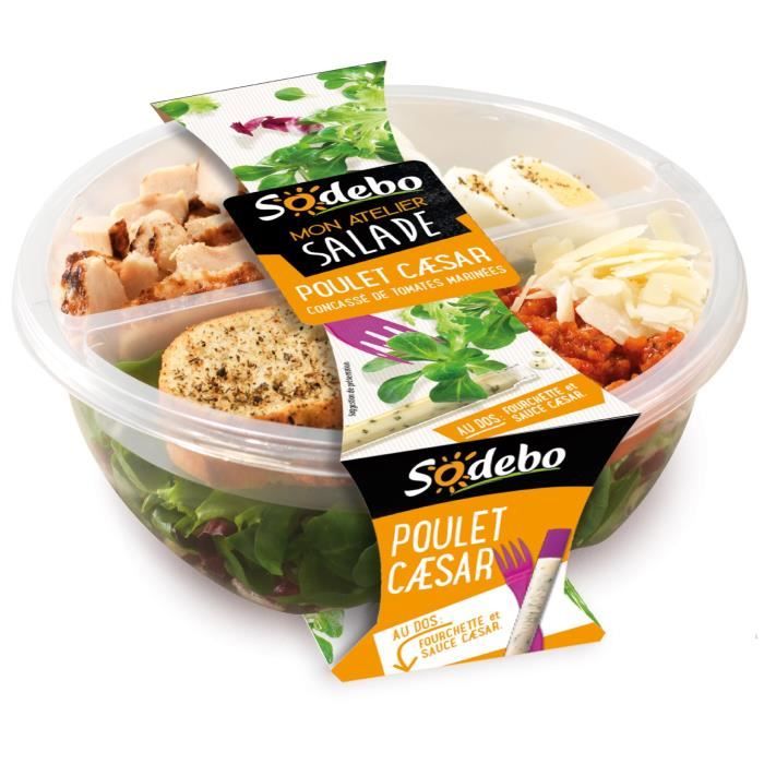 Sodebo Mon atelier salade poulet caesar 240g - Achat / Vente salades ...
