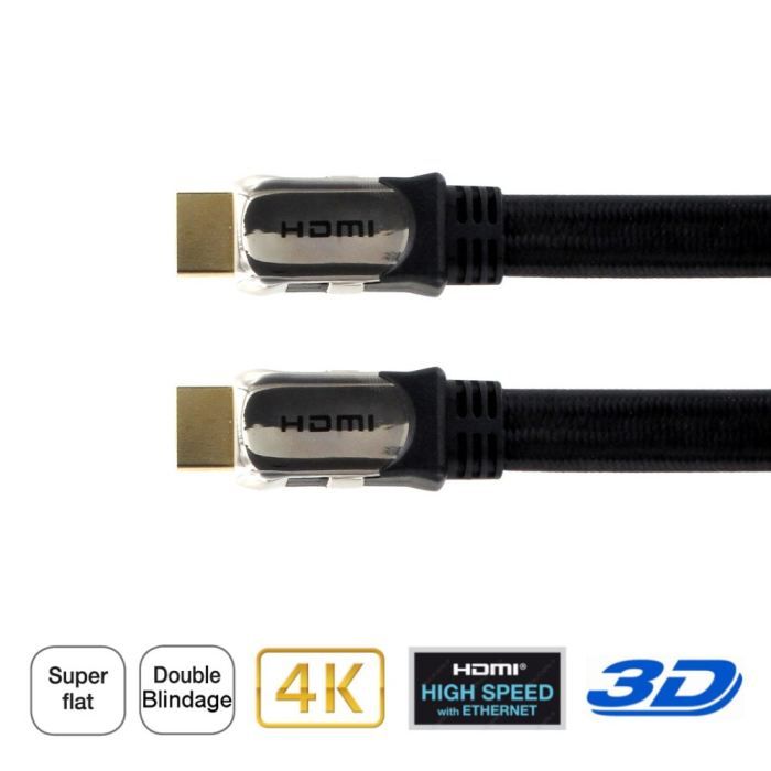 THOMSON Câble HDMI 5m 3D 4K / OR 24 carats - câble tv - vidéo - son ...