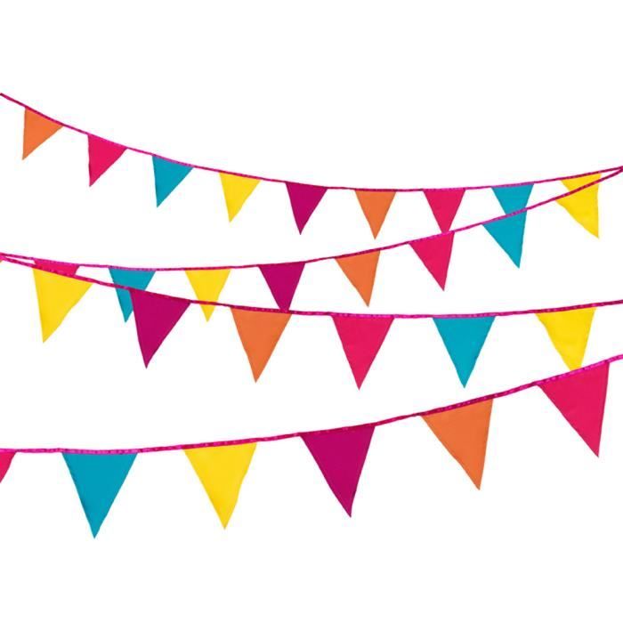 Lumineux Fiesta Tissu Bunting x 3m Cirque Parti - Décoration Summer ...