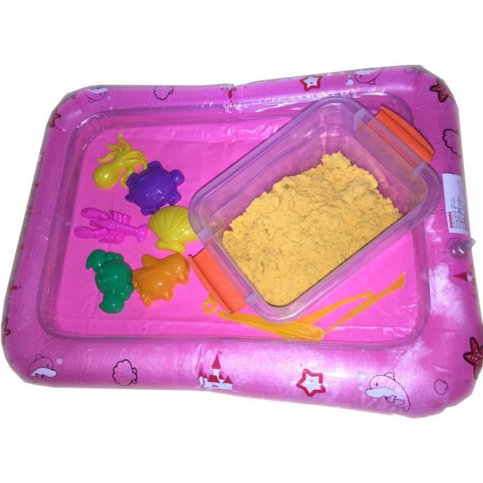 BOITE 1 KG SABLE MAGIQUE TYPE SUPER SAND + 1 PISCINE + 6 MOULES + 4 ...