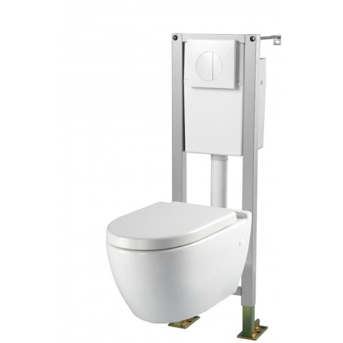 Pack WC suspendu + Cuvette carénée design en céramique - Achat / Vente ...
