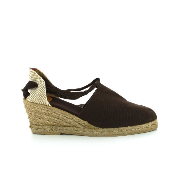 chaussures en toile a talon compense