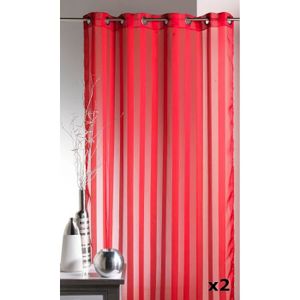Double rideaux rouge et gris - Achat / Vente Double rideaux rouge et ...