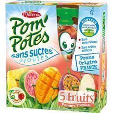 Pom'potes compote aux 5 fruits tropicaux 4x90g - Achat / Vente compote ...