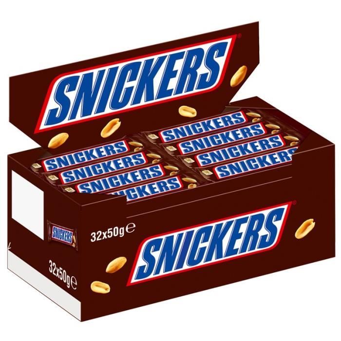 Snickers, chocolat, 32 Barres - Achat / Vente confiserie de chocolat ...