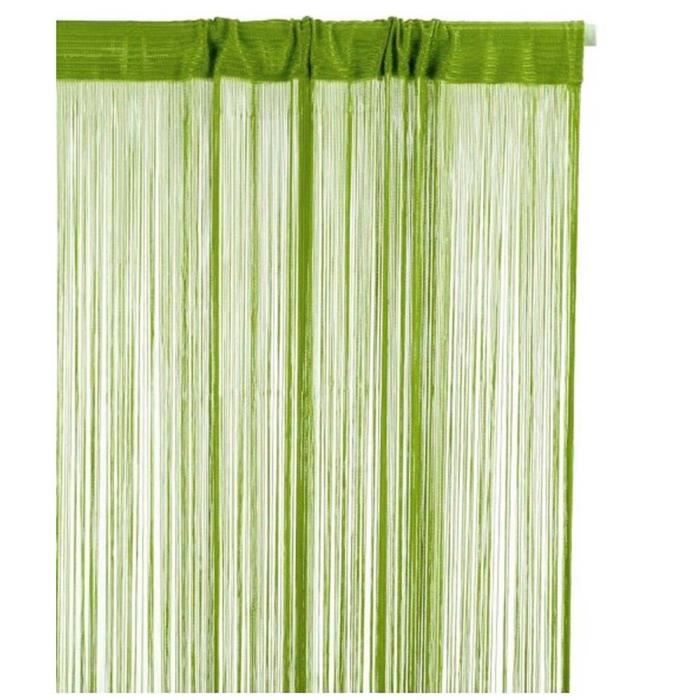 Rideau fil vert (90x250cm) - Achat / Vente rideau - voilage - Cdiscount