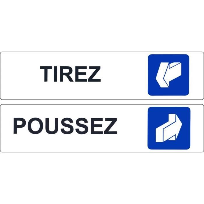 2x Autocollant sticker poussez tirez panneau entrée - Achat / Vente ...