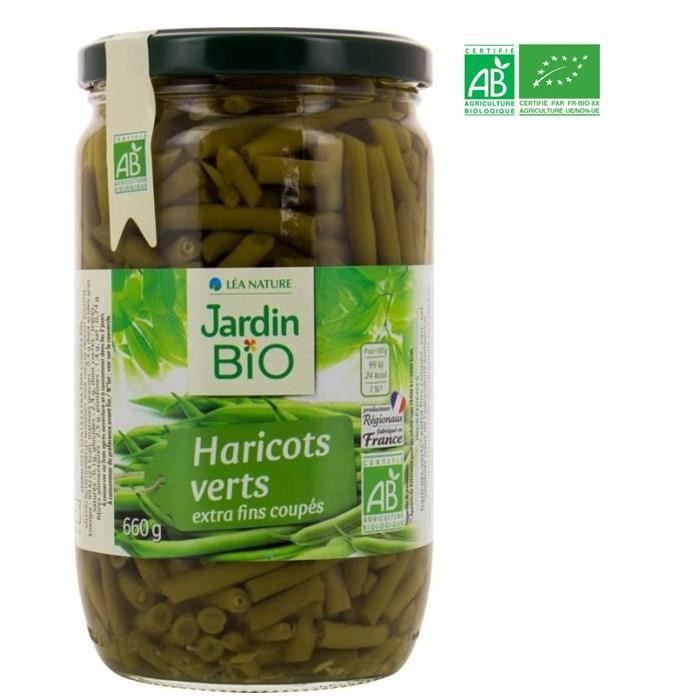JARDIN BIO Bocal de Haricots verts extra fins - Bio - 660g - Achat ...