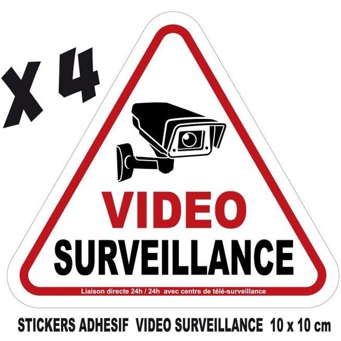 Adhesif stickers vidéosurveillance video surveillance camera ...