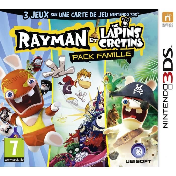 Rayman et les Lapins Crétins Family Pack Jeu 3DS - Achat / Vente jeu ...