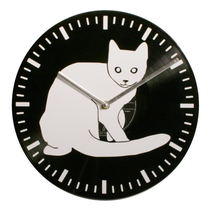 Horloge pendule murale CHAT CHATON disque vinyle 33 tours adhèsif ...