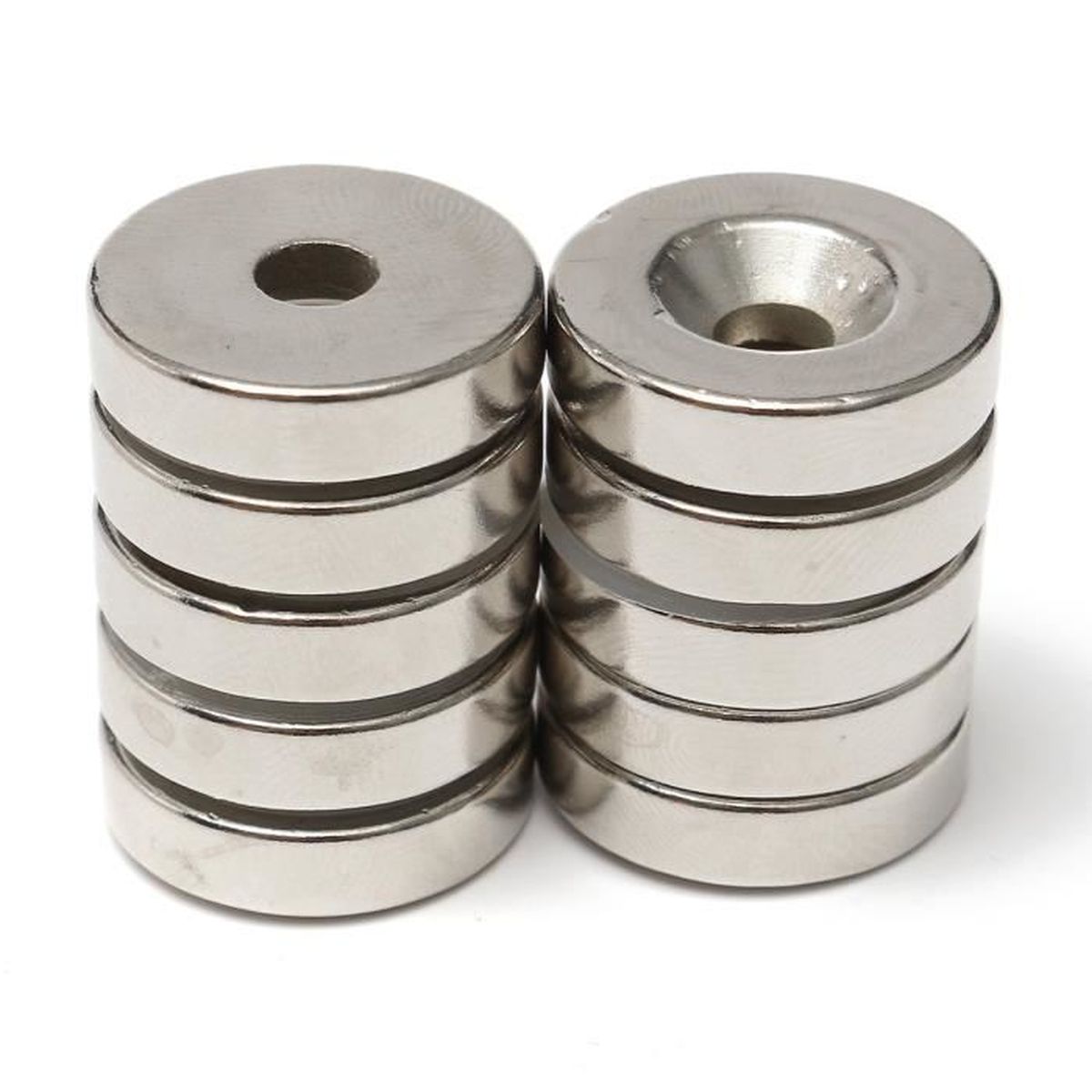 10PCS N50 Aimant Néodyme Magnétique Rond Disque 20x5mm Trou 5mm - Achat ...