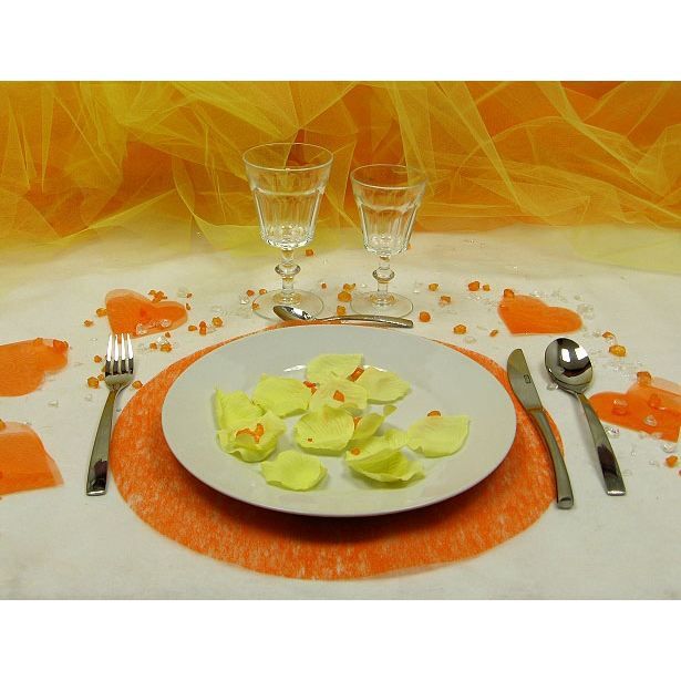 4 Sets de table rond intissé - ORANGE - Achat / Vente set de table ...