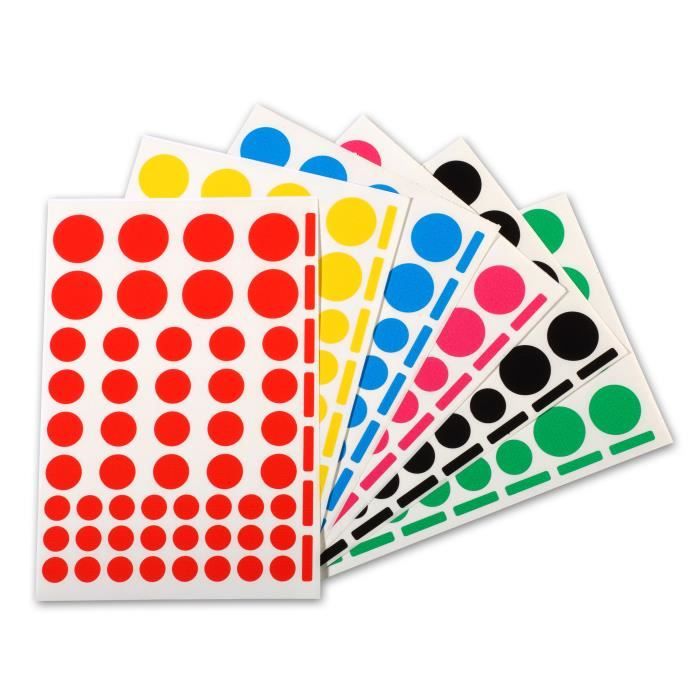 Gommettes permanentes - Rond - 312 pastilles - … - Achat / Vente ...