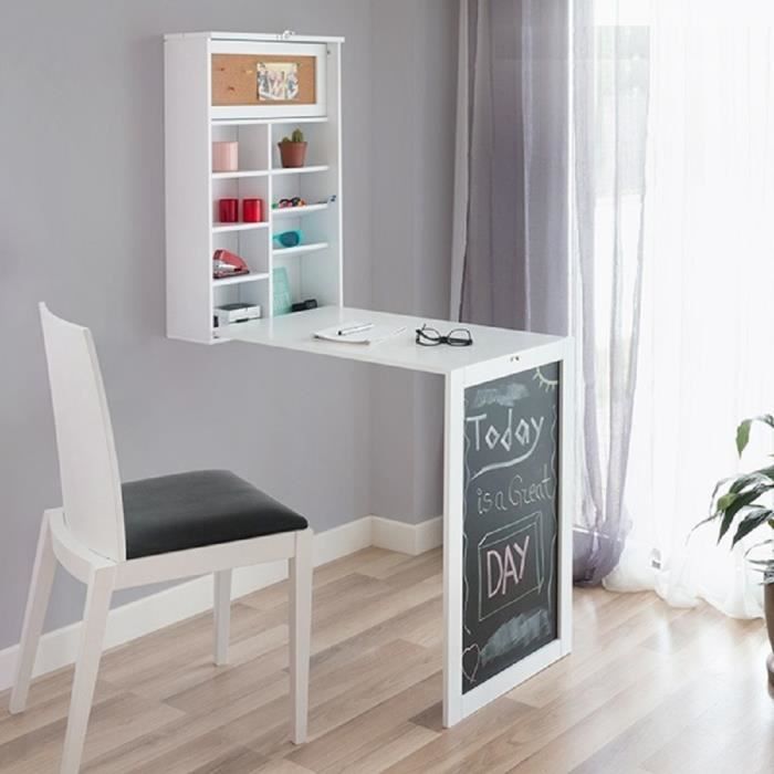 TSC - Bureau Mural Rabattable Pliable Ardoise 50 x 155 x 93 cm - Achat ...