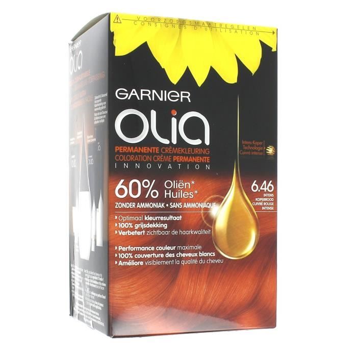 Garnier Coloration Olia Permanente - 6.46 Cuivré Rouge Intense - Achat ...