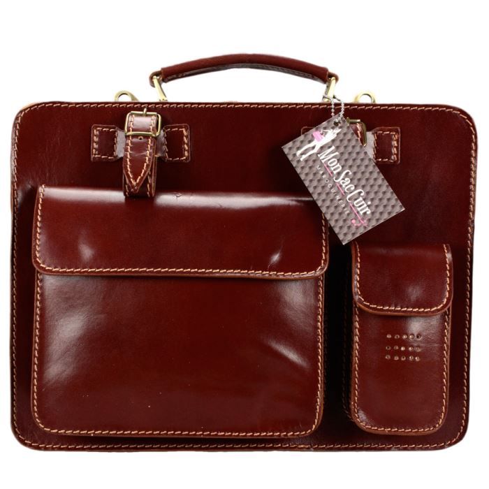 Cartable cuir - les bons plans de Micromonde