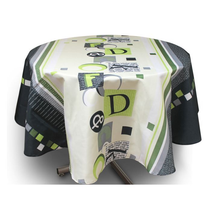 Nappe ronde antitache 180 cm FOOD & COOK - Achat / Vente nappe de table ...