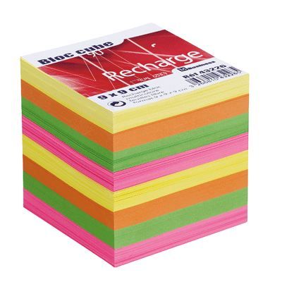 Recharge bloc cube couleur 9x9x7,5cm - Achat / Vente bloc note Bloc ...
