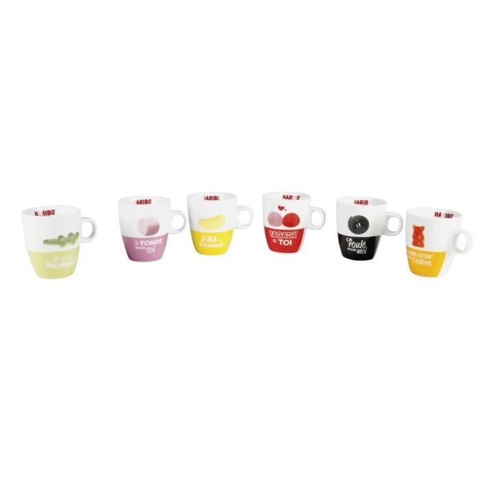 DELYS-BY-VERCERAL Lot de 6 tasses Décor Haribo 20 cl jaune et rouge ...