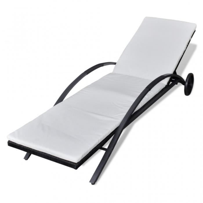 Transat de jardin relax noir 2202014 - Achat / Vente chaise longue ...