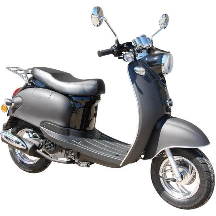 Scooter rétro 50cc 4T Noir Mat et Brillant - Achat / Vente scooter ...