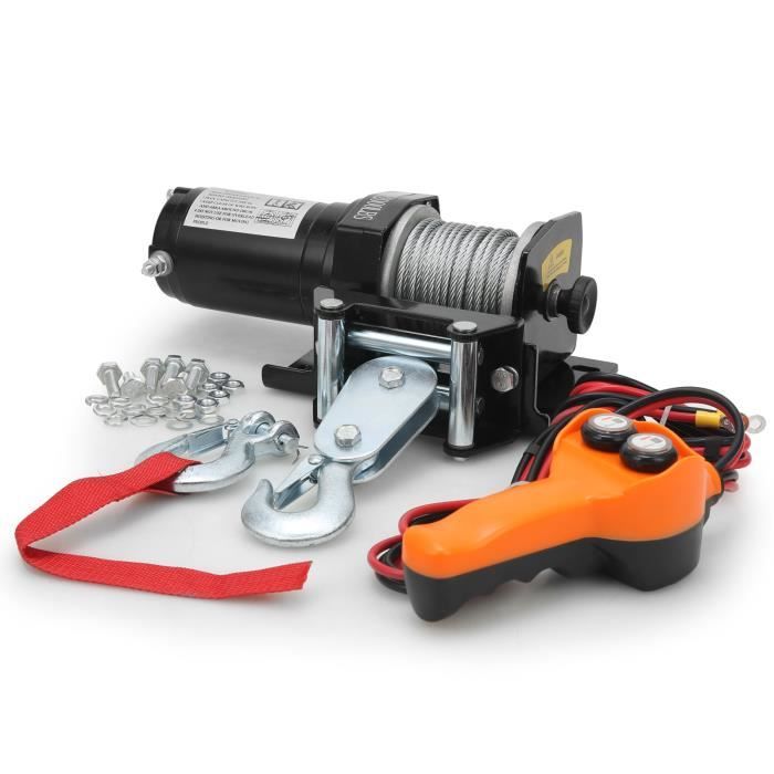 Treuil Electrique 12V 907KG Plan Levage à câble 15M Télécommande à ...