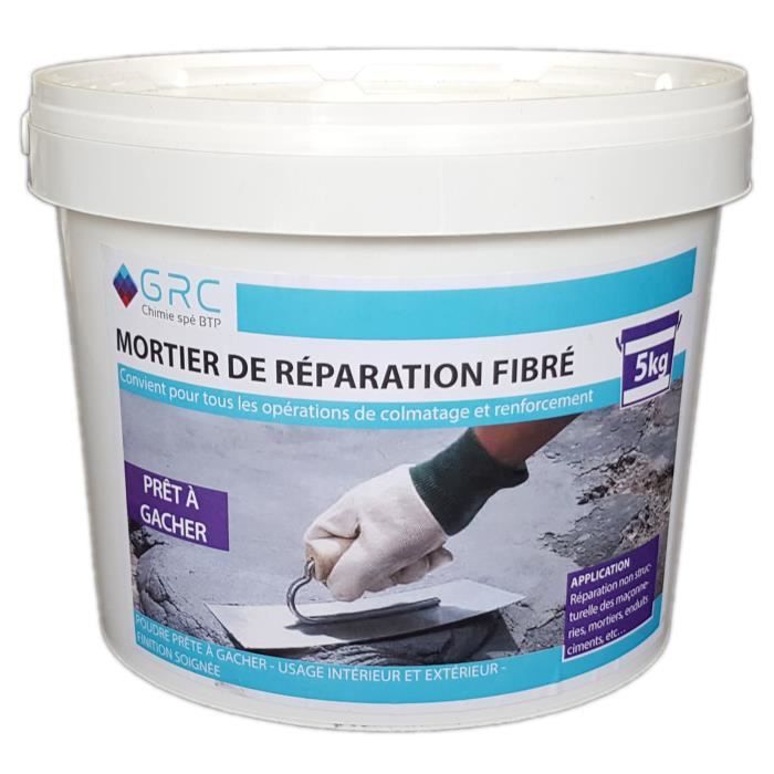 GRC - Mortier de réparation fibré - 5kg - Achat / Vente ciment - béton ...