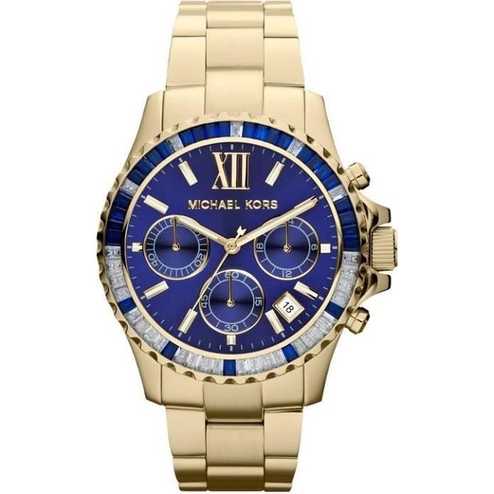 montre michael kors cadran bleu