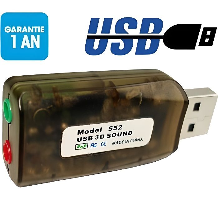 Carte son externe USB (sorties micro + audio) - Prix pas cher - Cdiscount