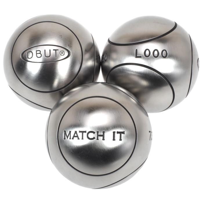 Boules de pétanque Match IT Inox 74mm 1 strie - Obut - 720g - Prix pas ...