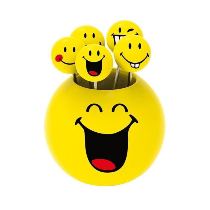 Zak Designs 6727-018 Set de 5 piques apéritif Emoticône SMILEY Jaune ...