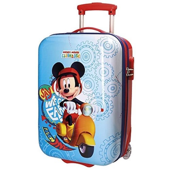 DISNEY MICKEY VESPA Valise Rigide ABS 2 Roues 50cm Bleu Enfant Garçon ...